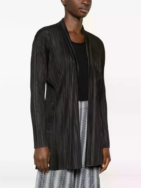 Issey Miyake Pleated Shawl-collar Jacket
