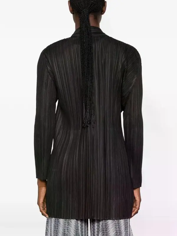 Issey Miyake Pleated Shawl-collar Jacket
