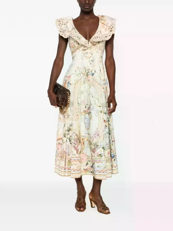 Camilla Floral-print Ruffled Midi Dress
