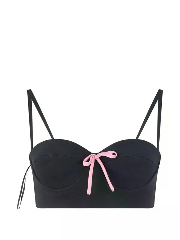 Moschino Bow-detail Sweetheart-neck Crop Top