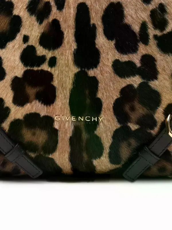 Givenchy Medium Voyou Bag In Pony Effect Leather With Leopard Pattern