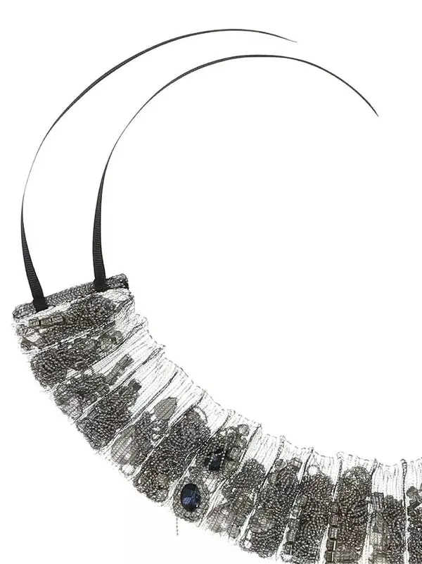 ALAINPAUL Rhinestone-embellished Mesh Necklace