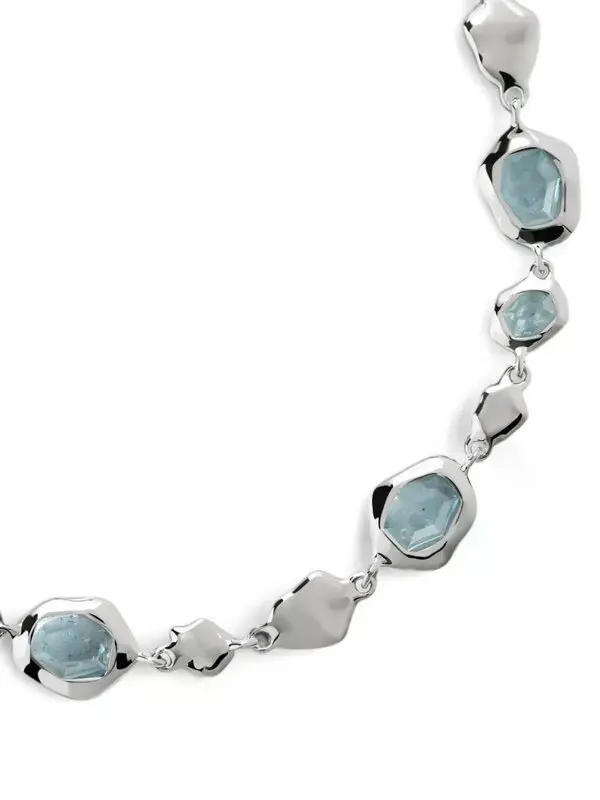 Monica Vinader Odyssey Aquamarine Pebbled Chain Bracelet