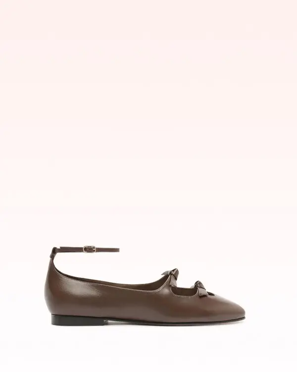 ALEXANDRE BIRMAN Slim Clarita Peep Ballerina - Brown