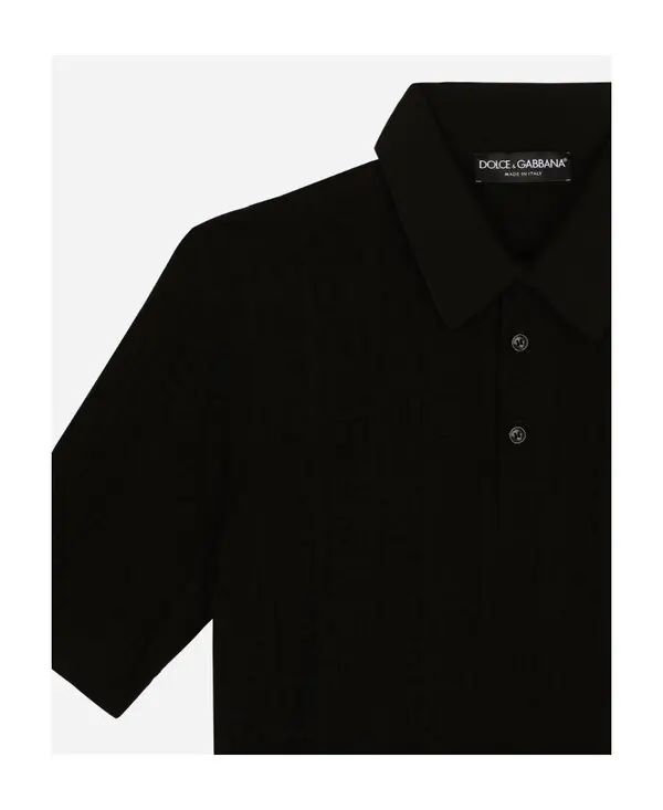 Dolce & Gabbana Dolce Gabbana Logo Jacquard Short-sleeved Polo Shirt