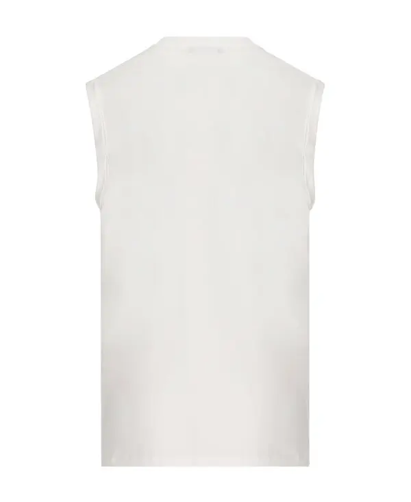 Balmain Logo Printed Sleeveless Tank Top - White