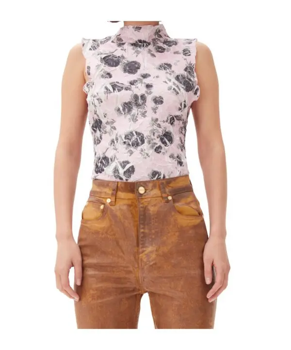 GANNI Floral Printed Top