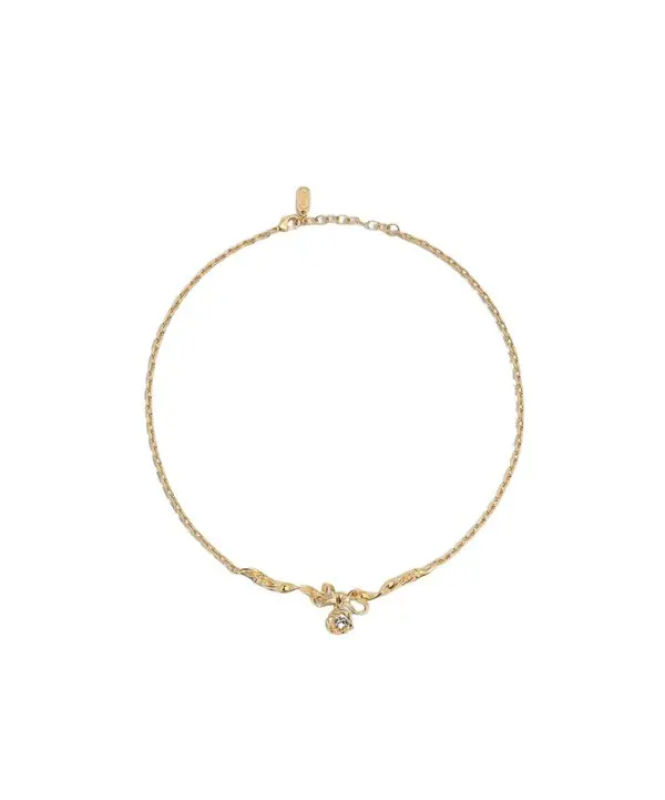 Dior Twisted Bow Necklace - Yellow