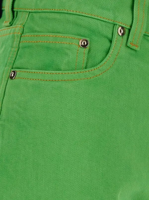 Versace Capri' Green Five-pocket Jeans With Medusa Patch On The Back In Cotton For - Multicolor