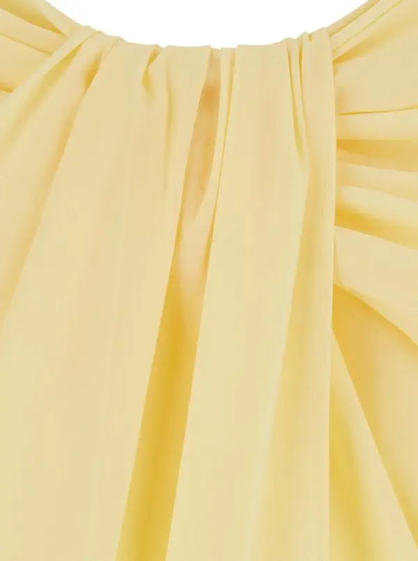 Jacquemus La Jupe Pareo' Yellow Midi Skirt With Hidden Zip Closure On The Side And Draping On Front And Back In Tech Fabric For - Multicolor