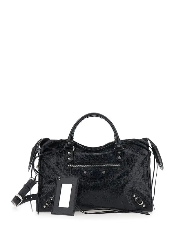 Balenciaga Le City Bag' Medium Handbag With Adjustable And Removable Shoulder Strap And Removable Mirror In Leather For - Black