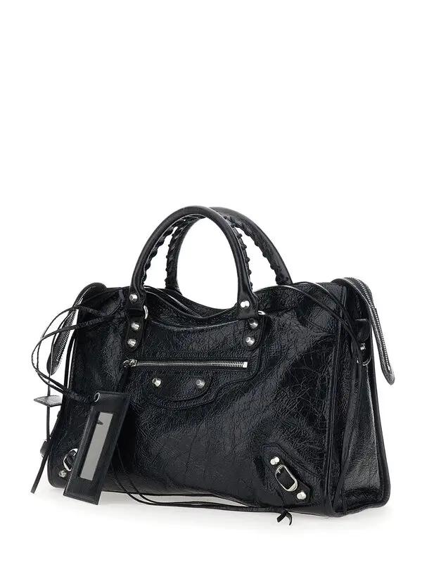 Balenciaga Le City Bag' Medium Handbag With Adjustable And Removable Shoulder Strap And Removable Mirror In Leather For - Black