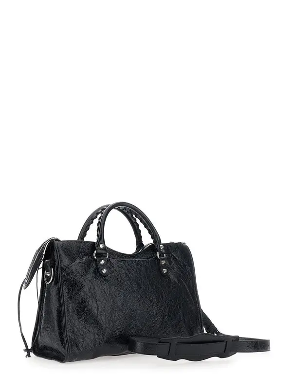 Balenciaga Le City Bag' Medium Handbag With Adjustable And Removable Shoulder Strap And Removable Mirror In Leather For - Black