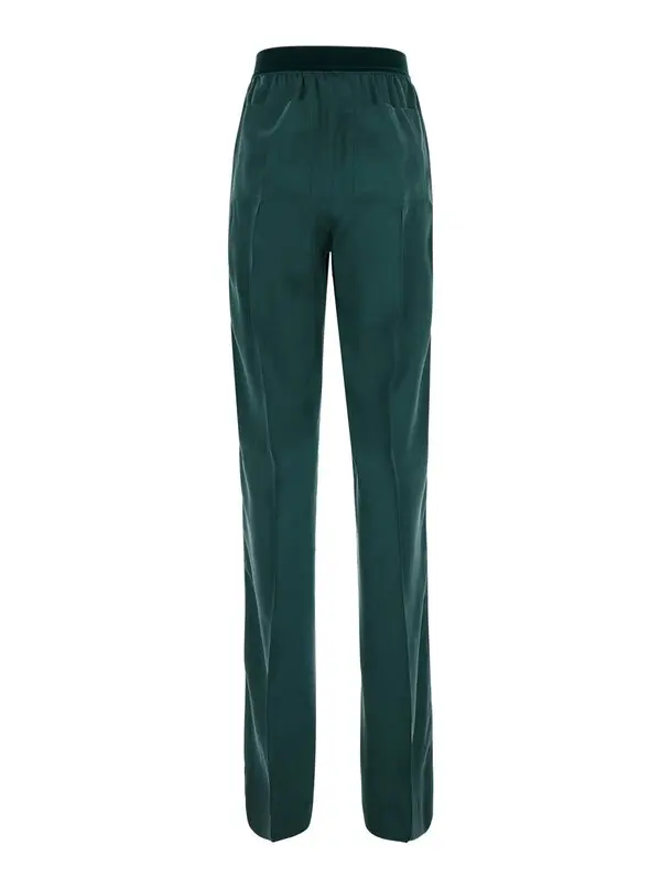 TOM FORD Pants With Elasticated Waist With Logo Lettering In Silk For - Green