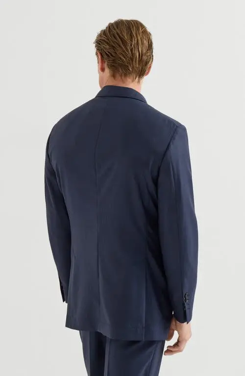 Brunello Cucinelli Virgin Wool Houndstooth Cavallo Tailor Blazer