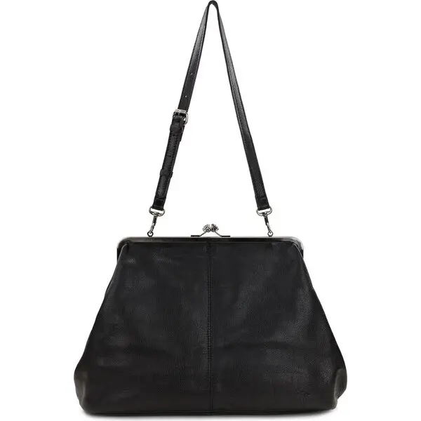 PATRICIA NASH Serafina Large Frame Leather Crossbody Bag - Black