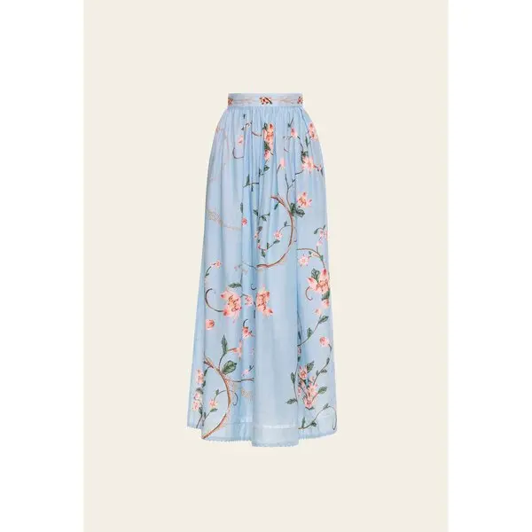 Agua Bendita Tangelo Navegante Maxi Skirt - Blue