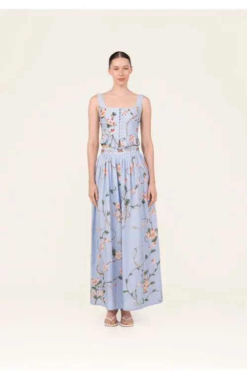Agua Bendita Tangelo Navegante Maxi Skirt