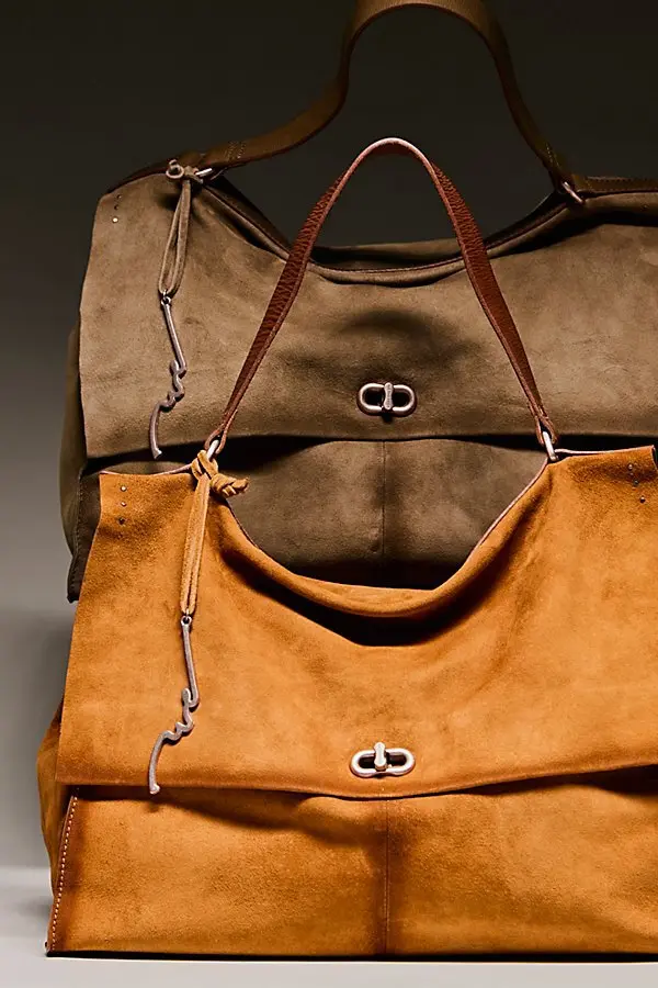 Free People We The Free Parker Suede Tote - Saddle