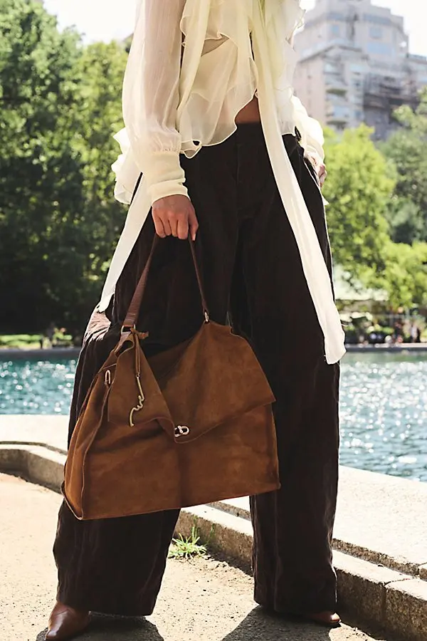 Free People We The Free Parker Suede Tote - Saddle