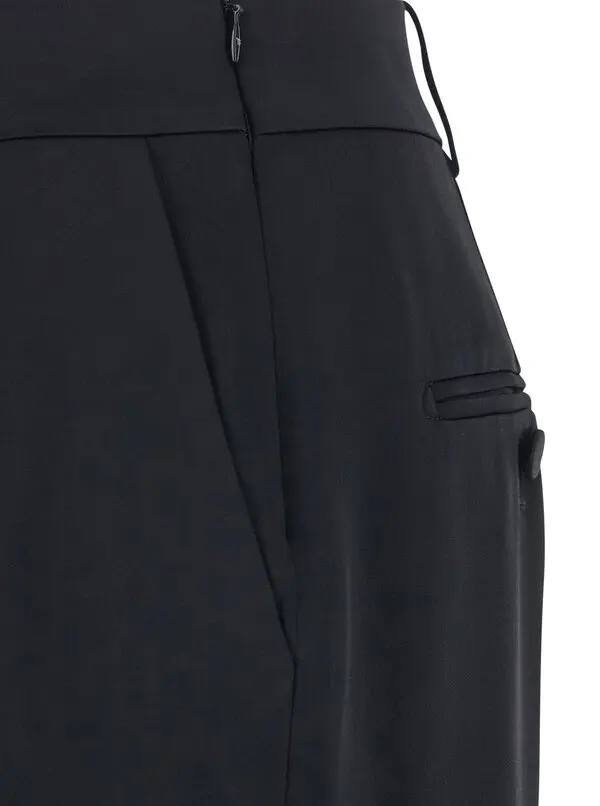 TOM FORD Black Long Skirt With Single Vent On The Front And Hidden Zip Closure On The Side In Viscose Blend For - Multicolor
