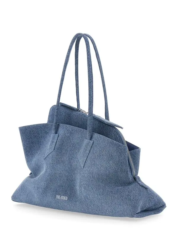 Attico La Passeggiata' Blue Medium Shoulder Bag With Two Top Handles In Denim For - Multicolor