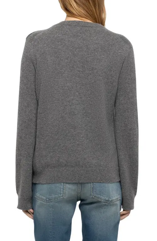 Zadig&Voltaire Cara Star Detail Cashmere Sweater - Medium Grey