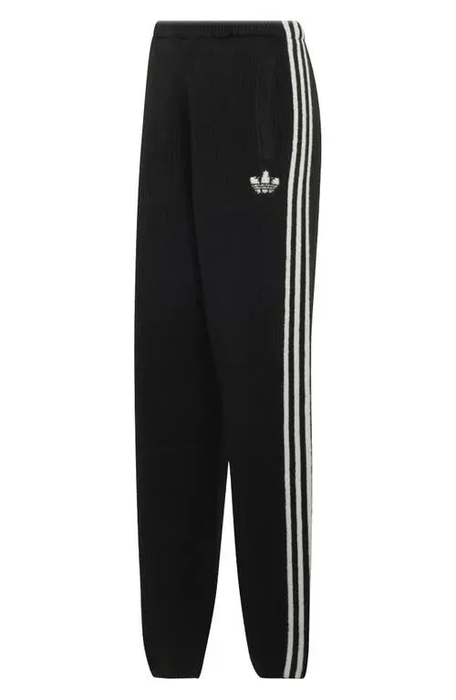 ADIDAS ORIGINALS Ribbed Knit Pants - Black