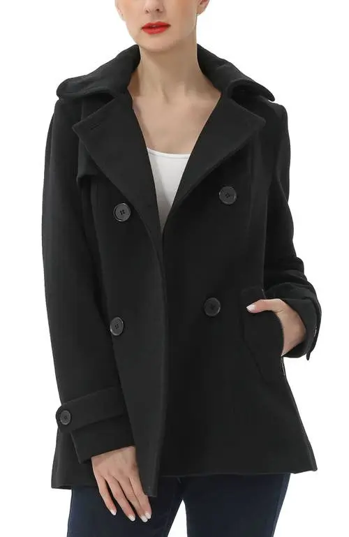 KIMI + KAI Mira Wool Blend Hooded Pea Coat