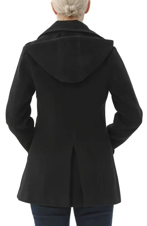 KIMI + KAI Mira Wool Blend Hooded Pea Coat