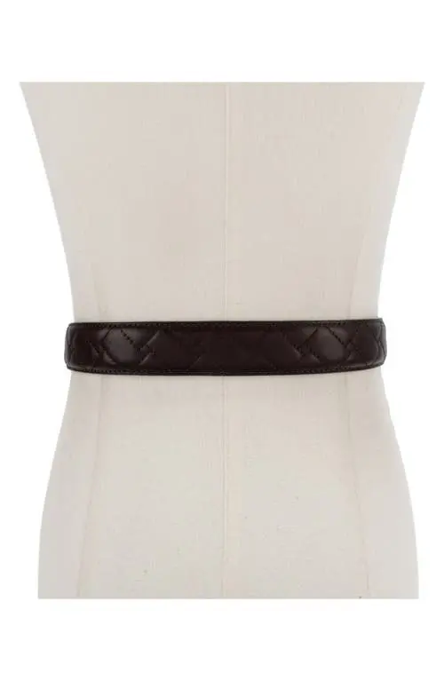 Kurt Geiger Kensington Quilted Leather Belt - Dark Chocolate
