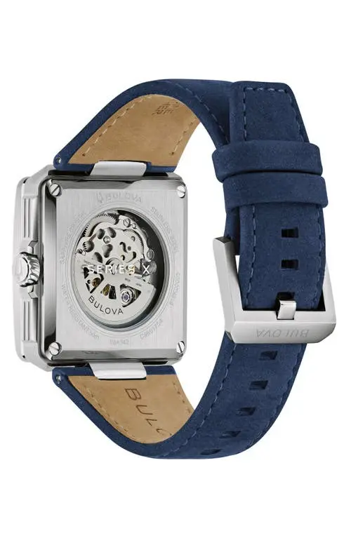 Bulova Marc Anthony Series X Automatic Leather Watch - Blue
