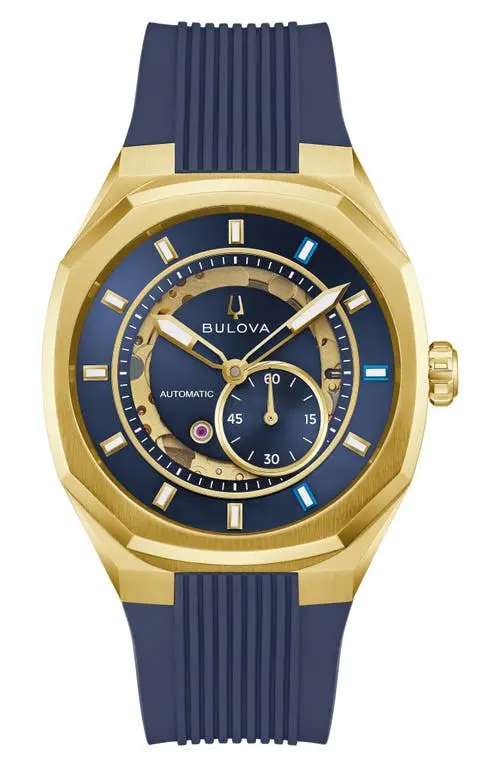 Bulova Marc Anthony Automatic Silicone Strap Watch - Blue