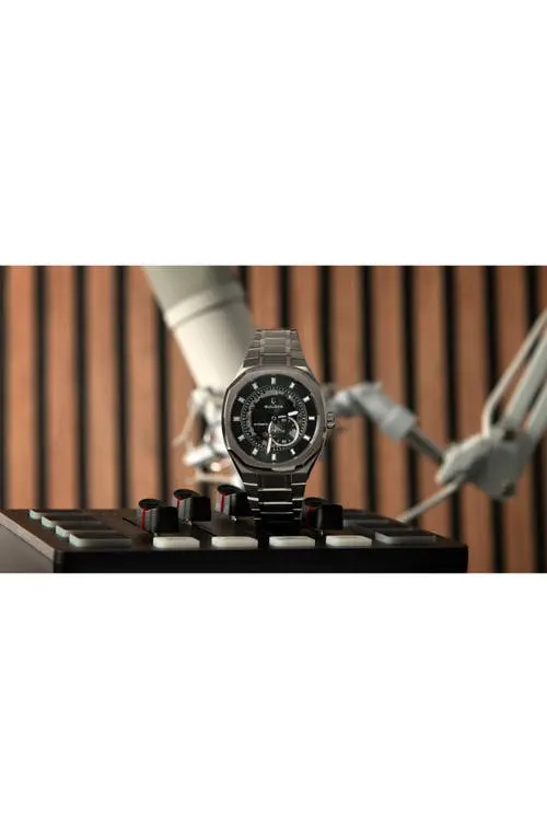 Bulova Marc Anthony Automatic Silicone Strap Watch - Silver-tone