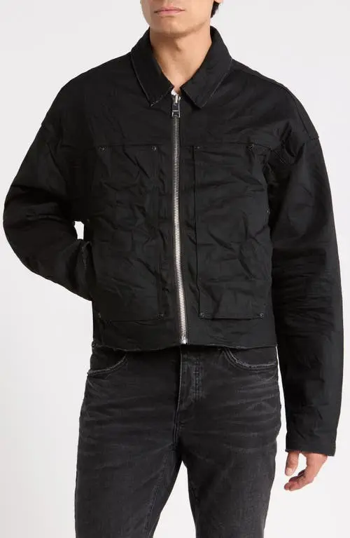PURPLE BRAND Raw Denim Zip Jacket