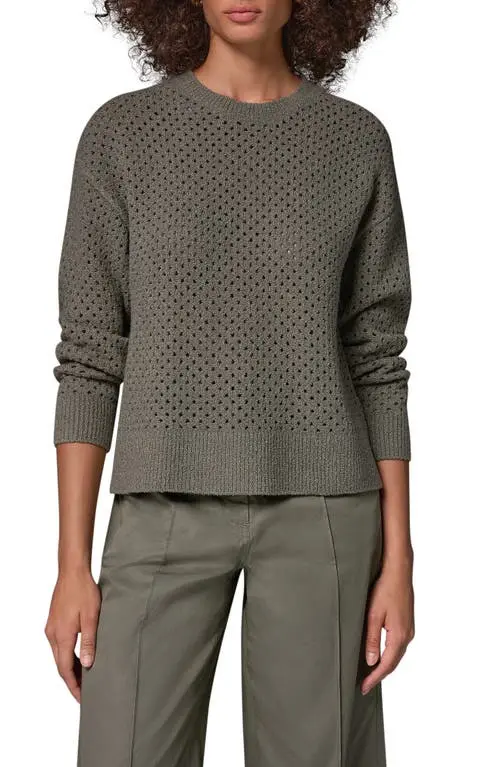 Donna Karan New York Open Stitch Crewneck Sweater - Sage