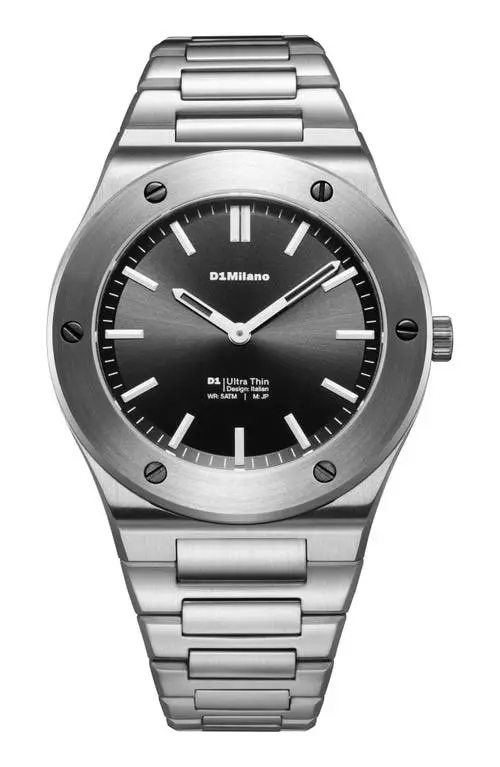 D1 MILANO Obsidian Sealed Ultra Thin Bracelet Watch
