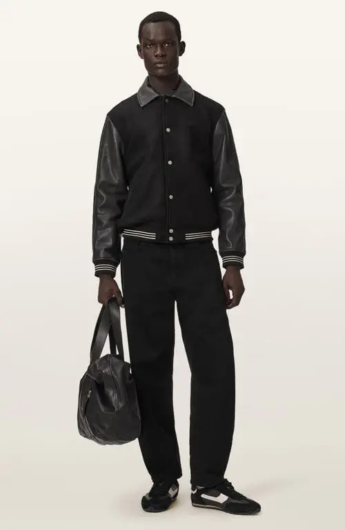 ALLSAINTS Vanson Wool & Leather Bomber Jacket