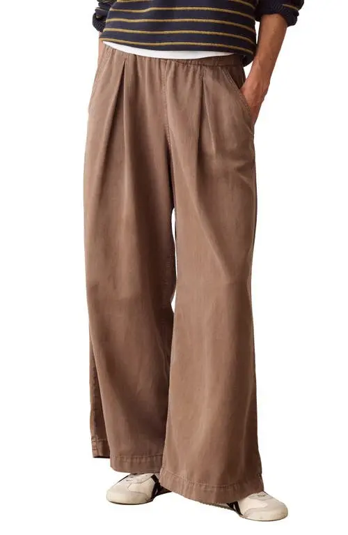 Marine Layer Allison Pleated Wide Leg Trousers - Java