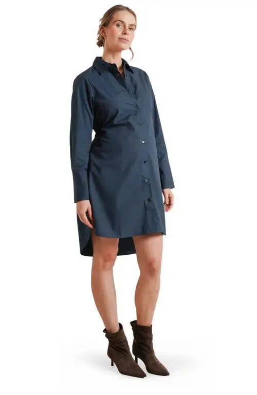 NOM MATERNITY Weekday Maternity & Nursing Button-down Shirtdress