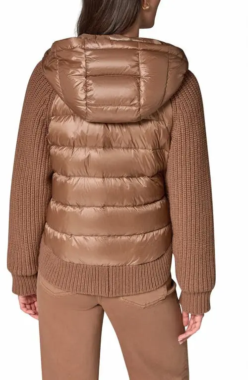 Donna Karan New York Mixed Media Down Fill Hooded Shirtjacket