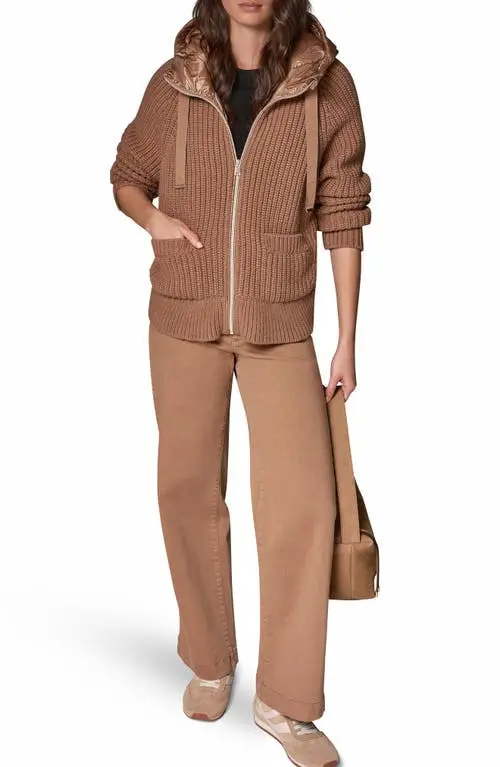 Donna Karan New York Mixed Media Down Fill Hooded Shirtjacket