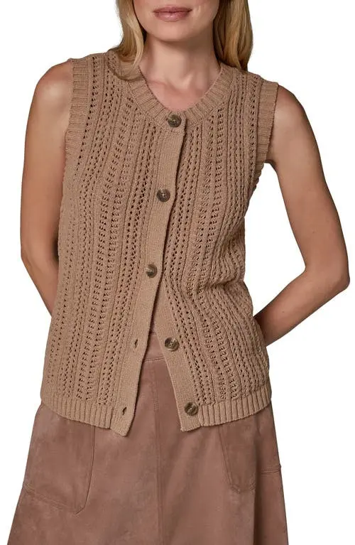 Donna Karan New York Pointelle Stitch Sweater Vest