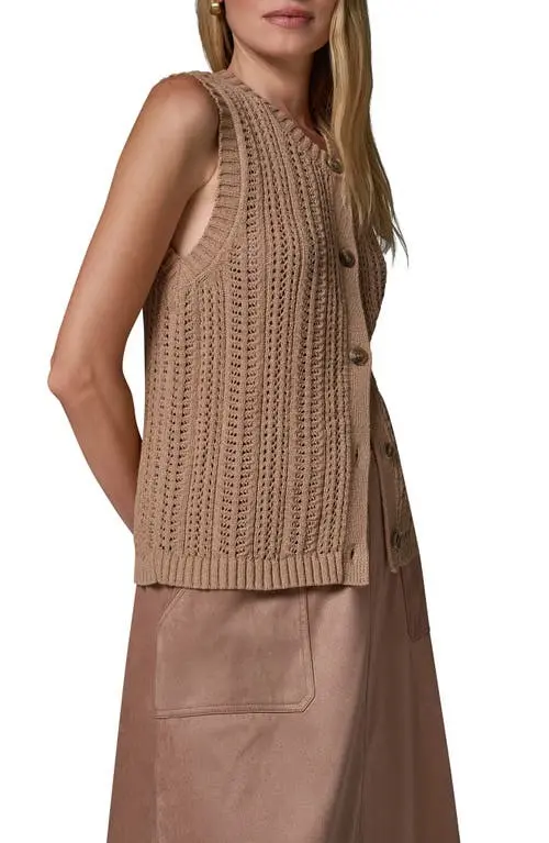 Donna Karan New York Pointelle Stitch Sweater Vest