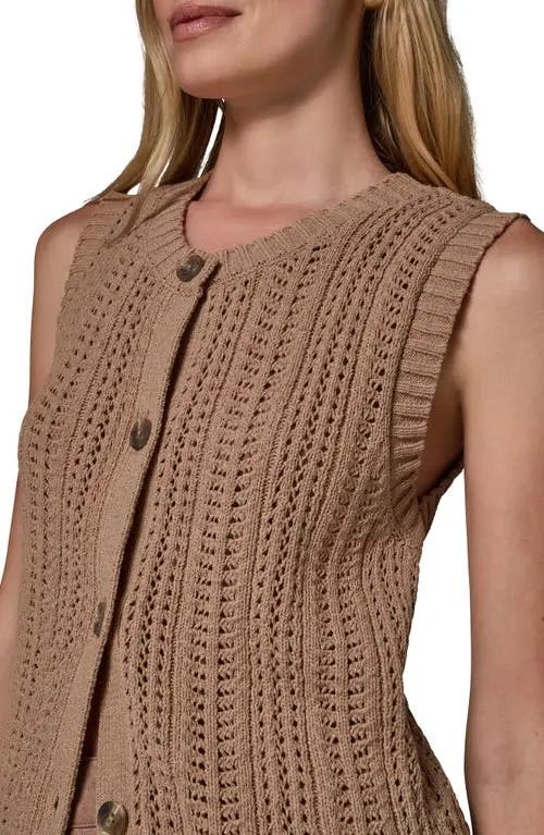Donna Karan New York Pointelle Stitch Sweater Vest