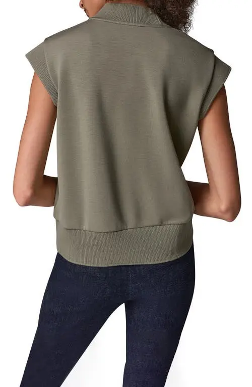 Donna Karan New York Jet Setter Dolman Half Zip Pullover Top