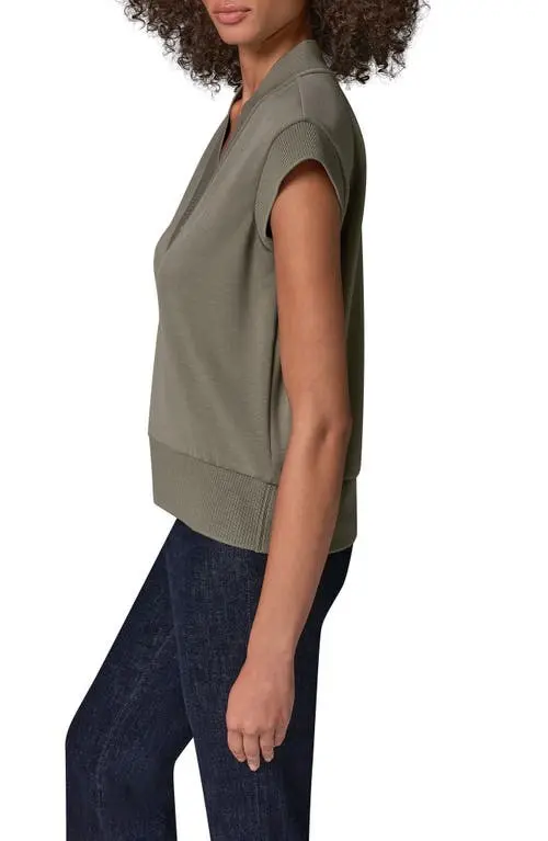 Donna Karan New York Jet Setter Dolman Half Zip Pullover Top
