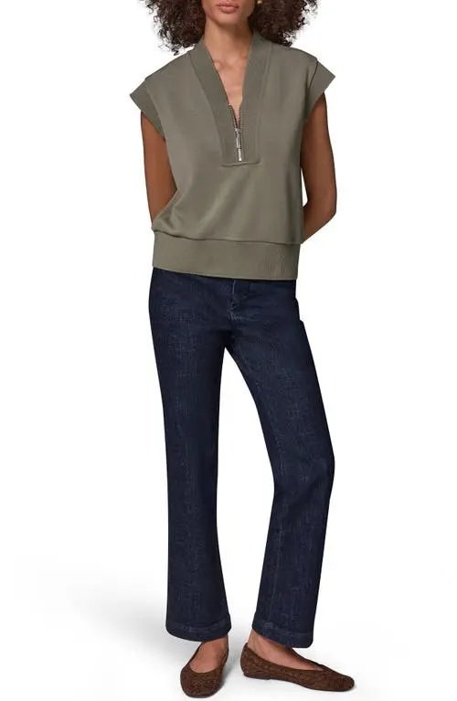 Donna Karan New York Jet Setter Dolman Half Zip Pullover Top