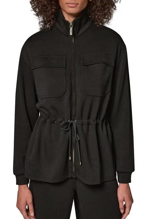 Donna Karan New York Jet Setter Mock Neck Shirtjacket - Black