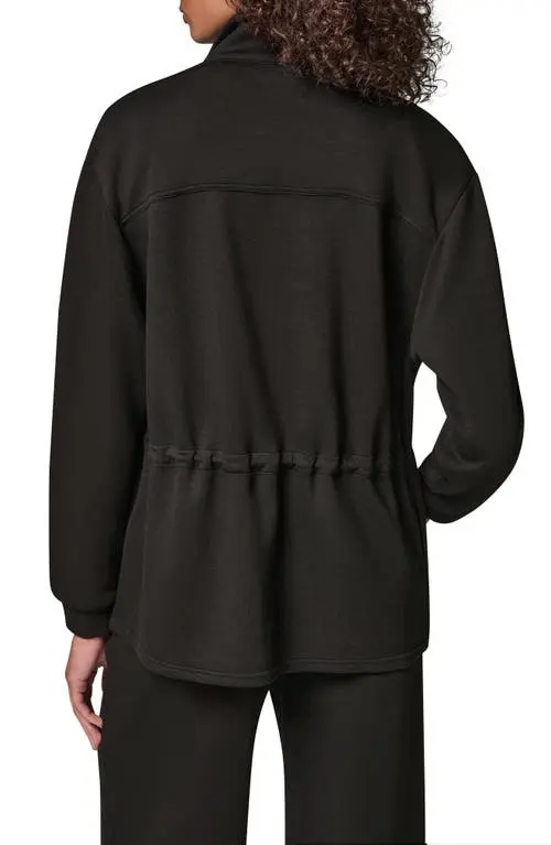 Donna Karan New York Jet Setter Mock Neck Shirtjacket - Black